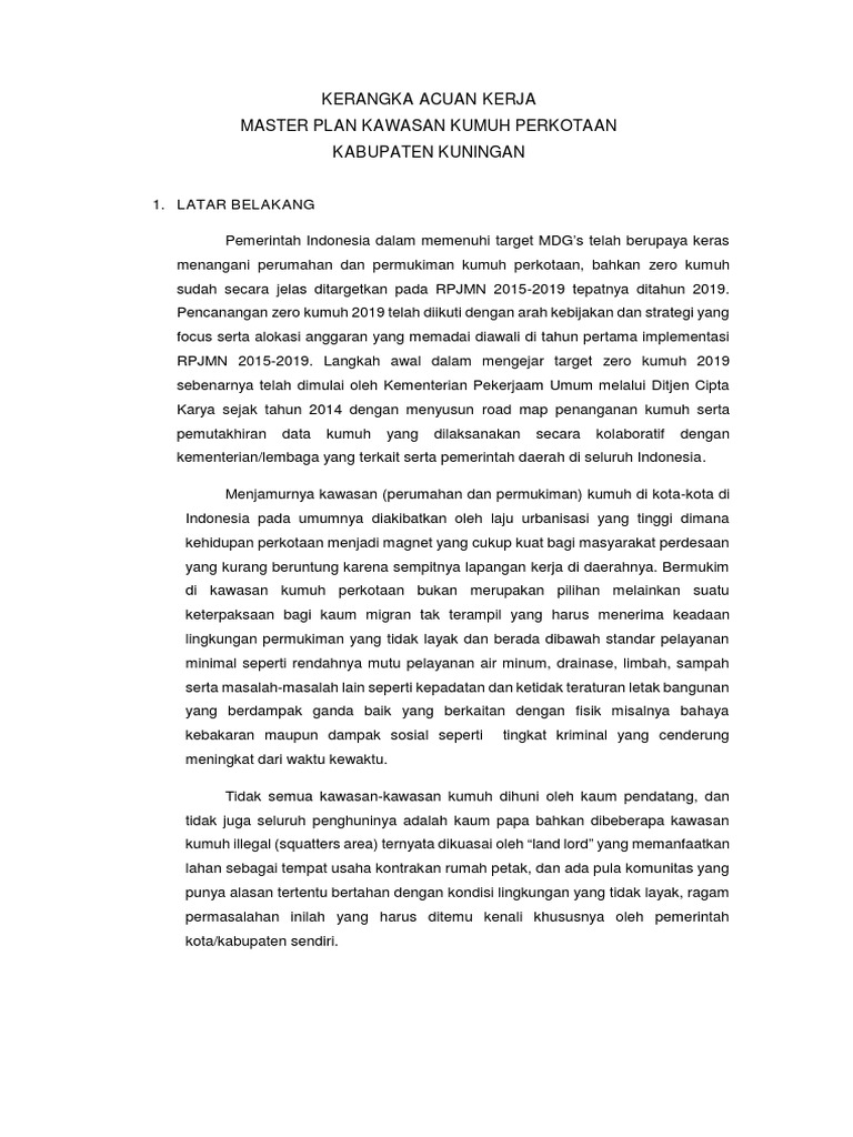 Kak Master Plan Kawasan Kumuh | PDF | Sains & Matematika