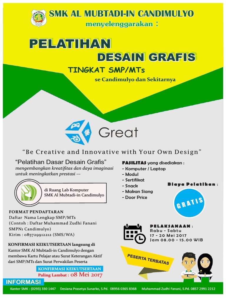 Pamflet Pelatihan Desain Grafis Gratis | PDF