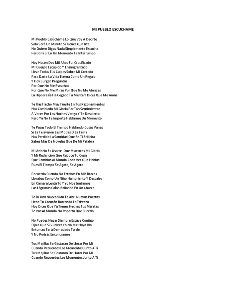 Mi Pueblo Escuchame | PDF