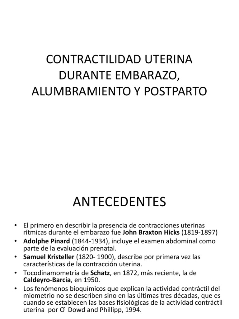 Contracciones Uterinas en Embarazo y Parto | PDF | Parto | Contracción ...