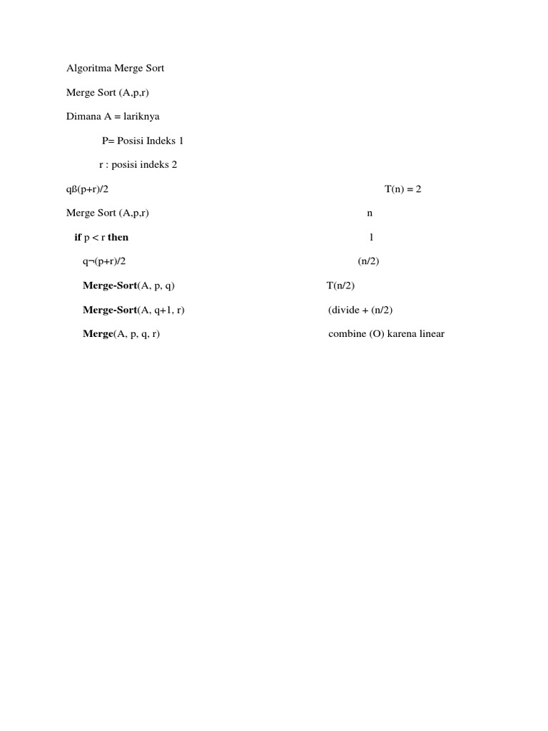 Algoritma Merge Sort | PDF