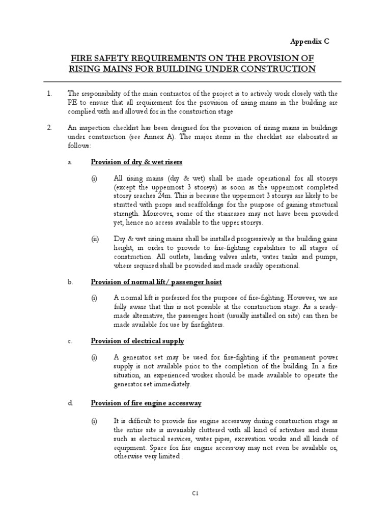 Fire Safety Requirements On The Provision of Rising Mains For Building ...