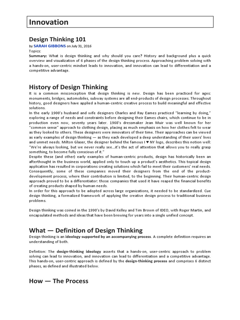 Design Thinking 101 | PDF | Design Thinking | Design