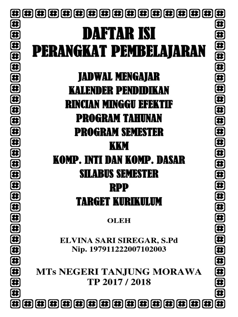 Daftar Isi Perangkat Pembelajaran | PDF