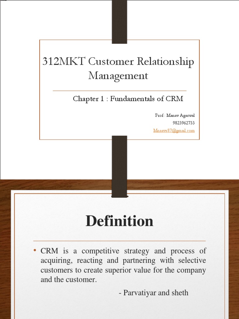 Chapter 1 - Fundamentals of CRM | PDF | Customer Relationship ...