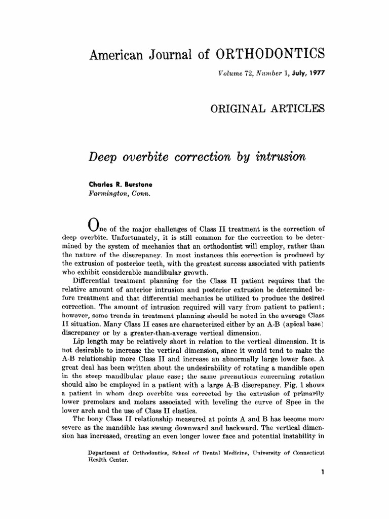 Deep Overbite Correction Techniques | PDF | Tooth | Anatomical Terms Of ...