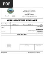Disbursement Voucher form.xls | Payments | Cheque