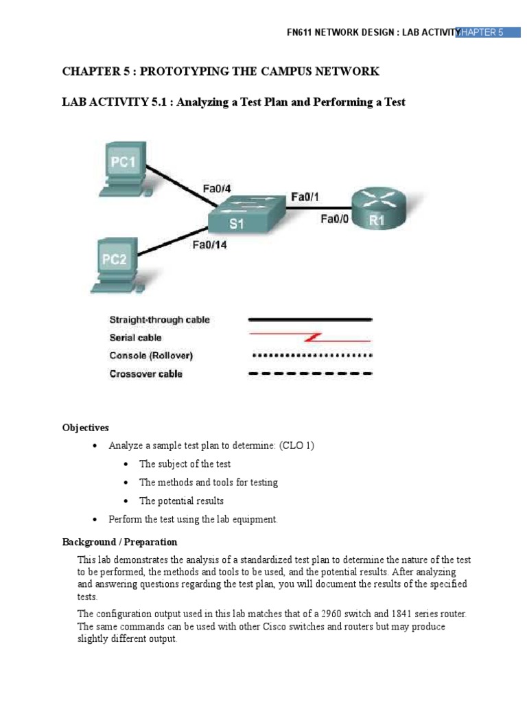 Chapter 5: Prototyping The Campus Network LAB ACTIVITY 5.1: Analyzing A ...
