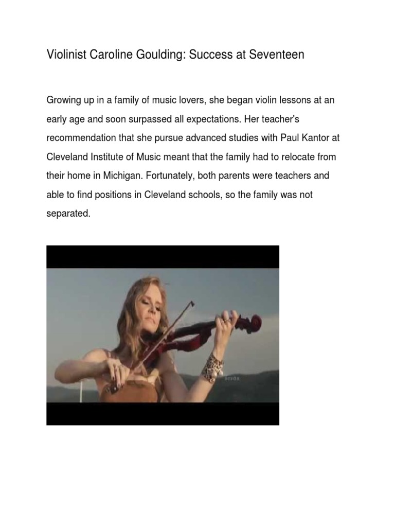 Violinist Caroline Goulding | PDF | Orchestras | Performing Arts