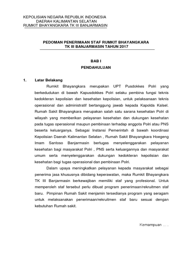 Panduan Penerimaan Staf New | PDF