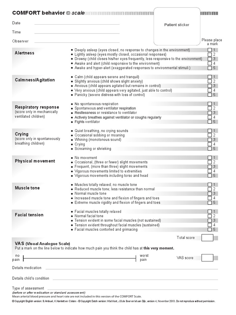 Pain-Docs-Comfort-Scale.pdf | Anxiety | Pain