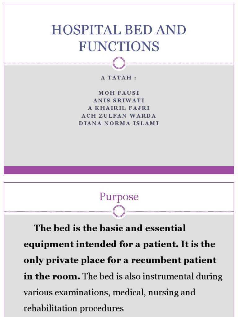 Hospital Bed and Functions | PDF | Bed | Infants