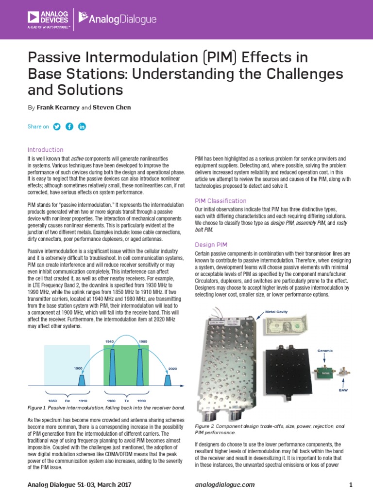 Passive Intermodulation Effects In Base Stations Understanding The