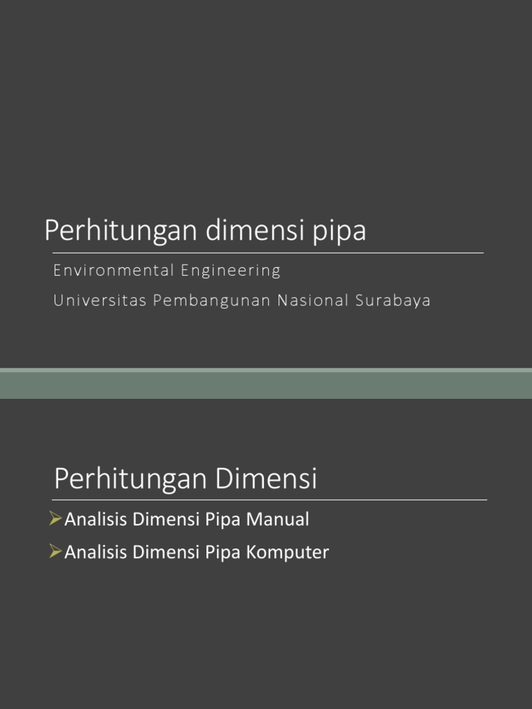 3.perhitungan Dimensi Pipa | PDF