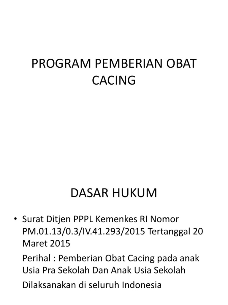 Program Pemberian Obat Cacing | PDF