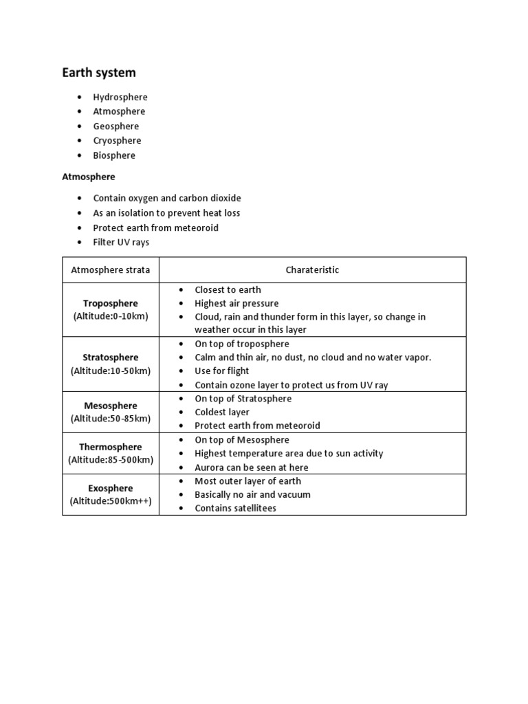 Earth System: Atmosphere | PDF | Rock (Geology) | Atmosphere Of Earth