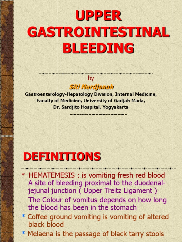 Upper Gastrointestinal Bleeding 4 Juni 2009 | PDF | Stomach | Digestive ...