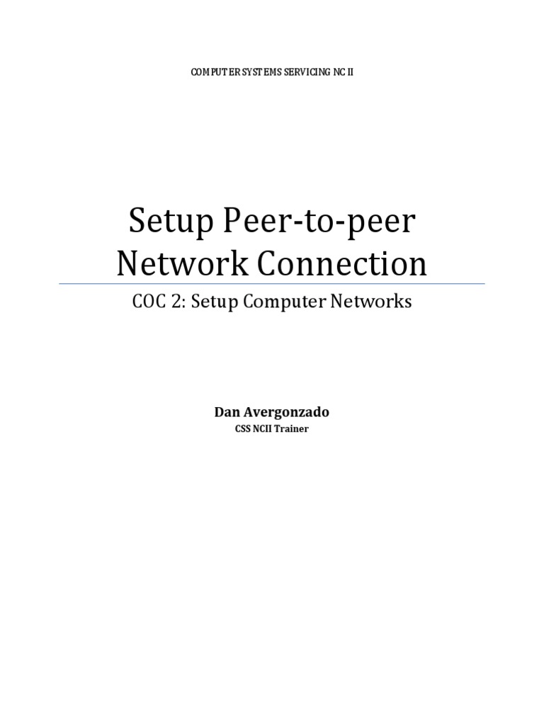 Setup Peer To Peer Network | PDF