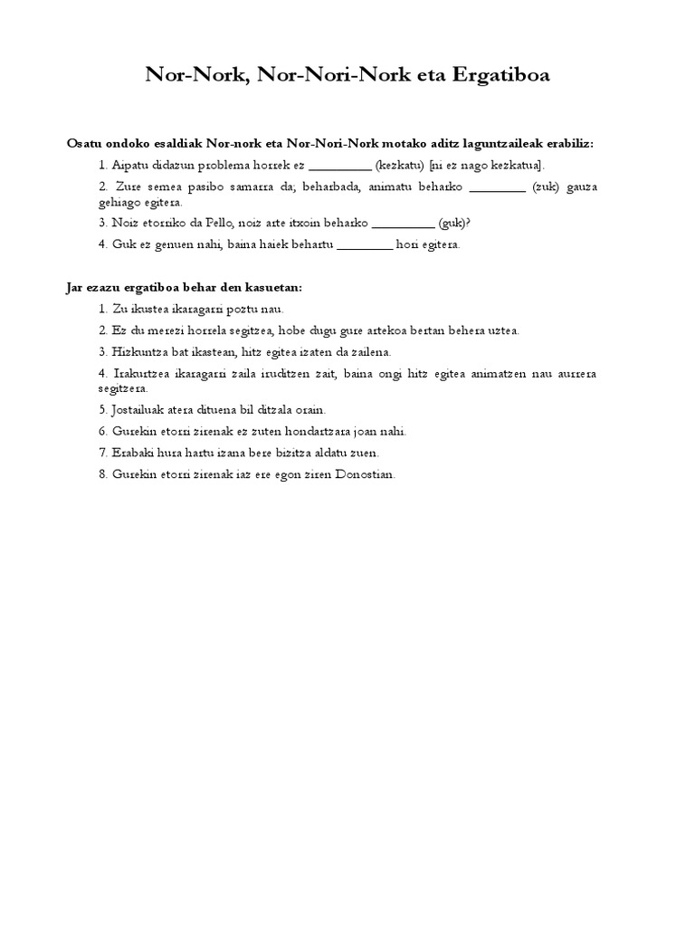 Nor Nork Nor Nori Nork Eta Ergatiboa Morf Arik | PDF