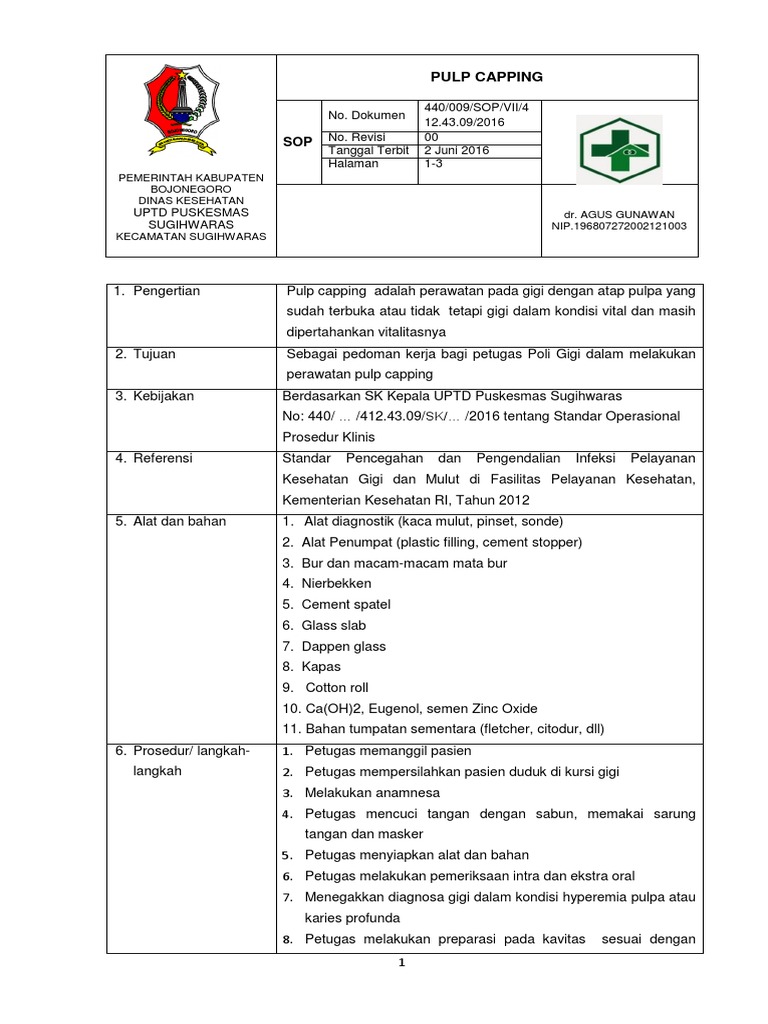 Sop Pulp Capping | PDF
