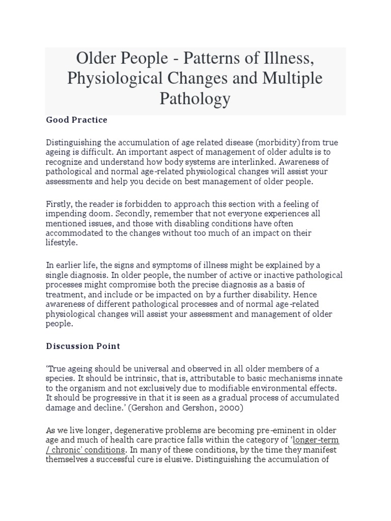 Older People | PDF | Geriatrics | Recovery Approach