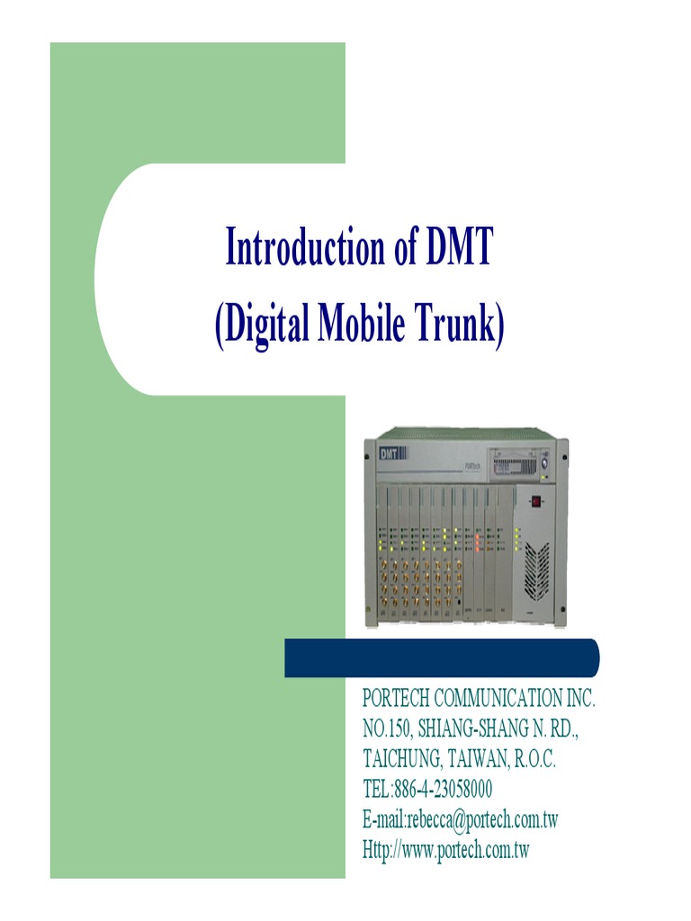 Introduction of DMT (Digital Mobile Trunk) | PDF | Gsm | Subscriber ...