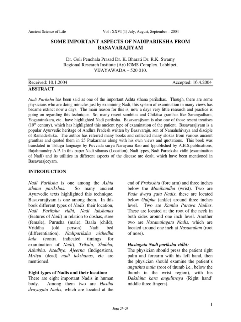 Nadi Checking | Ayurveda | Wellness