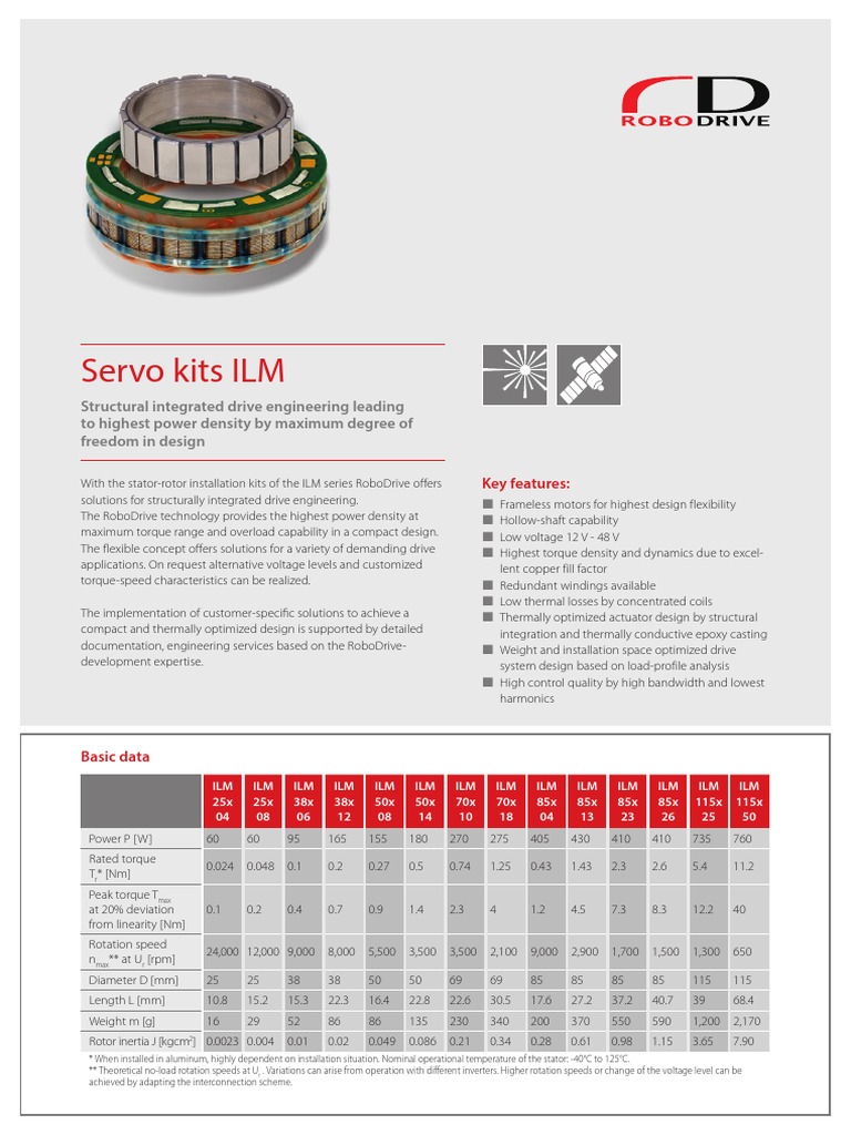 RoboDrive Product Info en Servo Kit ILM | PDF | Electrical Engineering | Electromagnetism