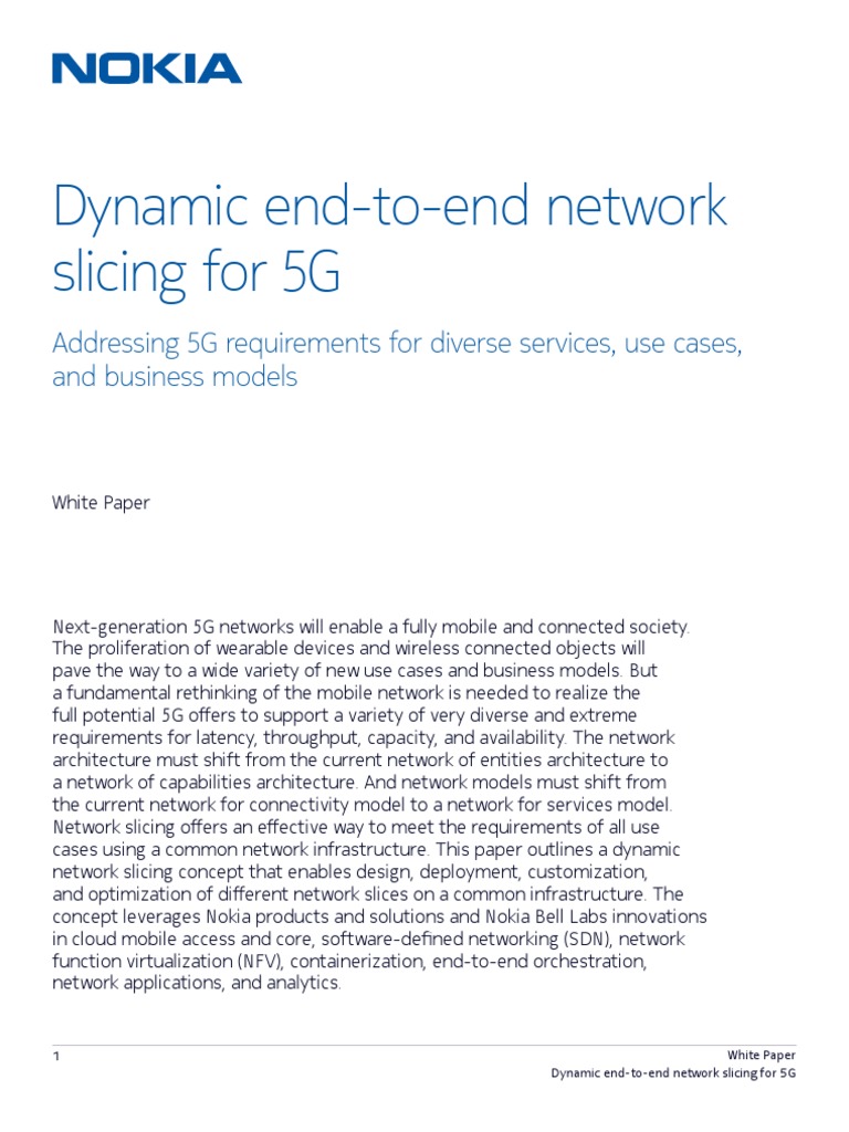 Dynamic Network Slicing For 5G | PDF | Cloud Computing | Computer Network