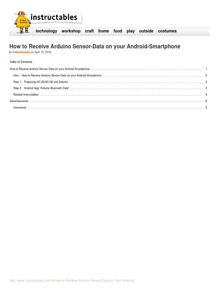 How To Receive Arduino Sensor Data On Your Android | PDF | Arduino | Bluetooth