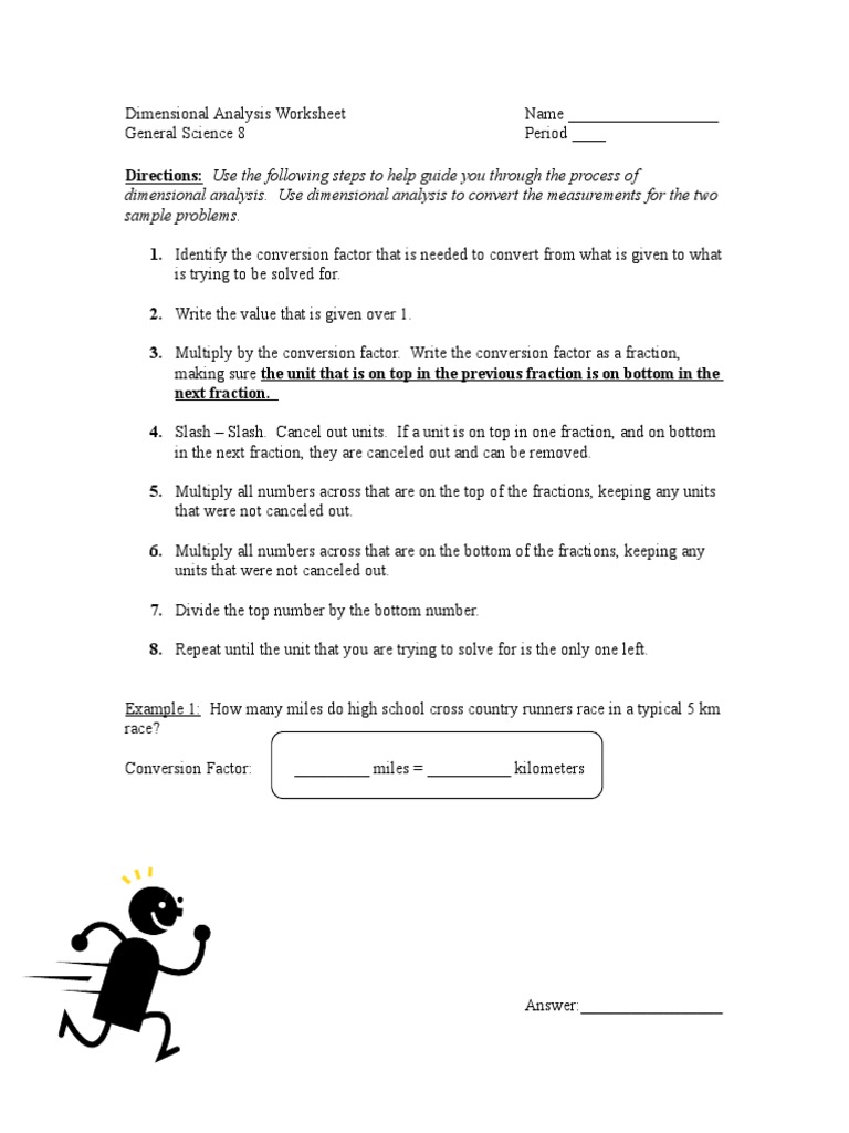 Dimensional Analysis Worksheet | PDF