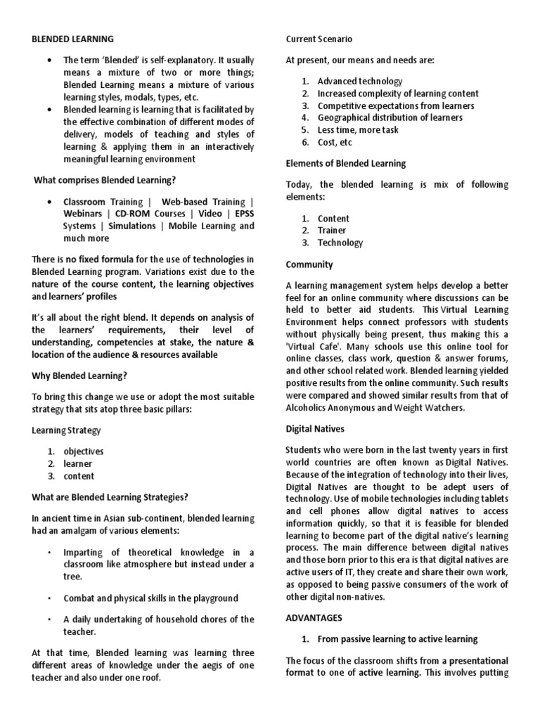 Blended Learning | PDF | Educational Technology | Collaboration