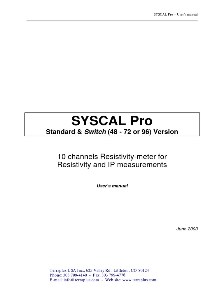 Syscal Pro: 10 Channels Resistivity-Meter For Resistivity and IP ...