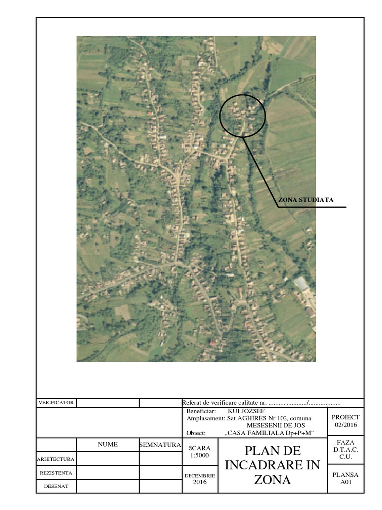 Plan Incadrare in Zona