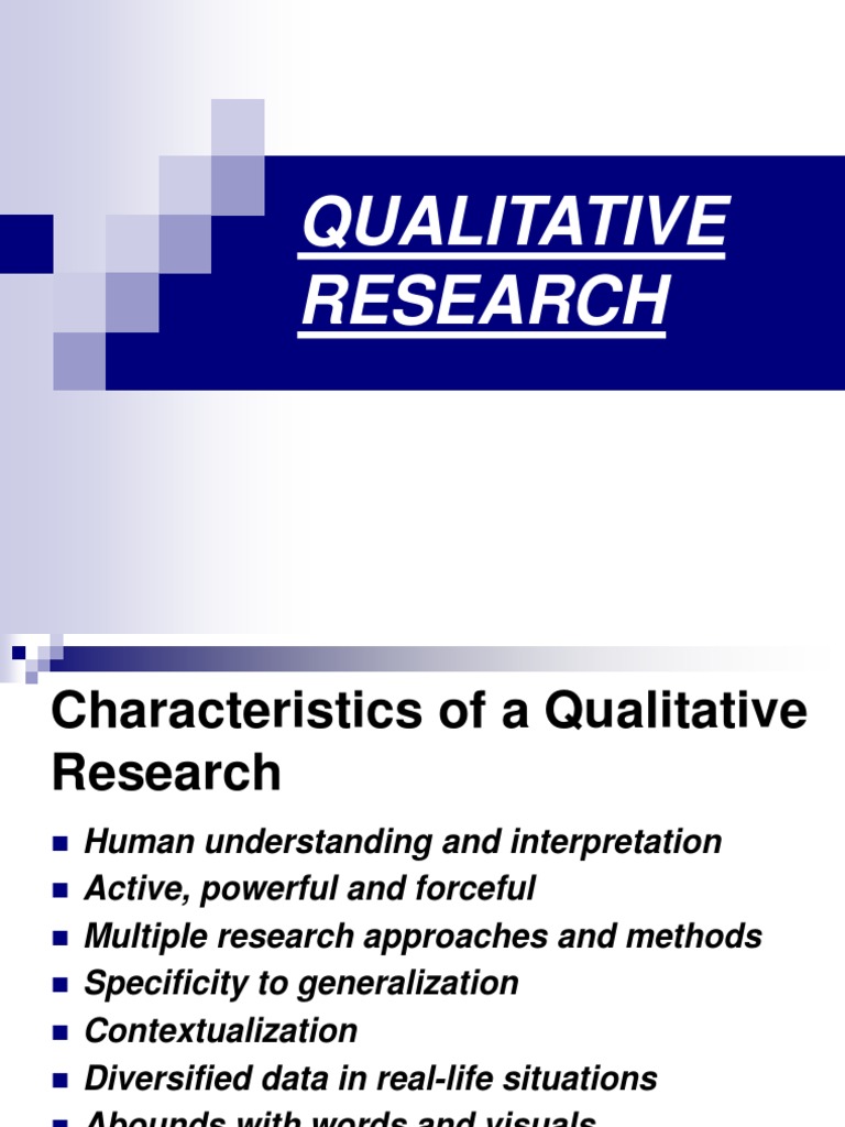 Characteristics of Qualitative Research | PDF | Qualitative Research | Data