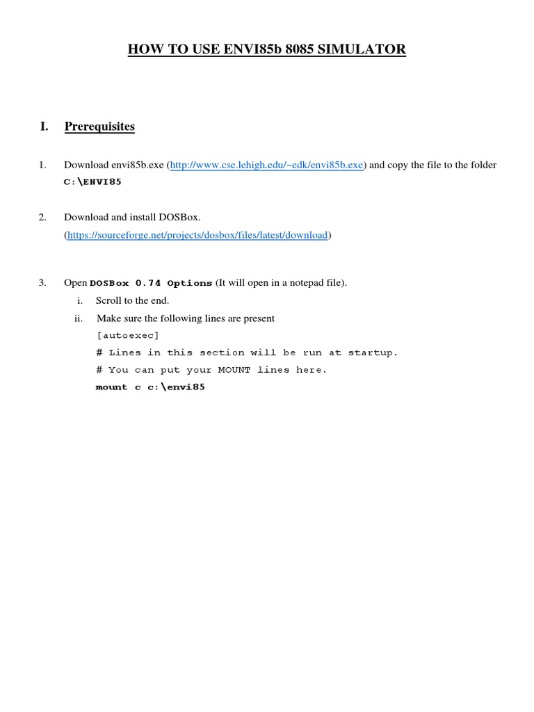 How To Use Emulator Envi85 | PDF | Assembly Language | Computer Hardware