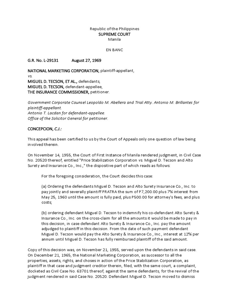 Namarco Vs Tecson | PDF | Judgment (Law) | Complaint