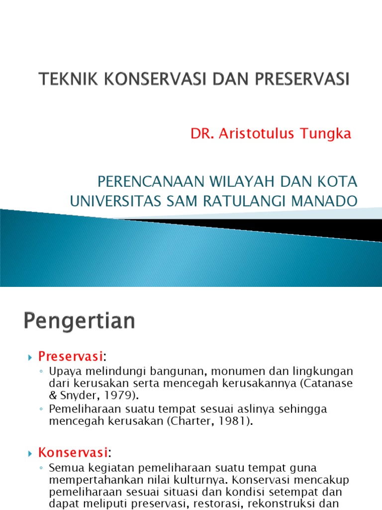 TEKNIK KONSERVASI DAN PRESERVASI - Aris PDF | PDF | Seni