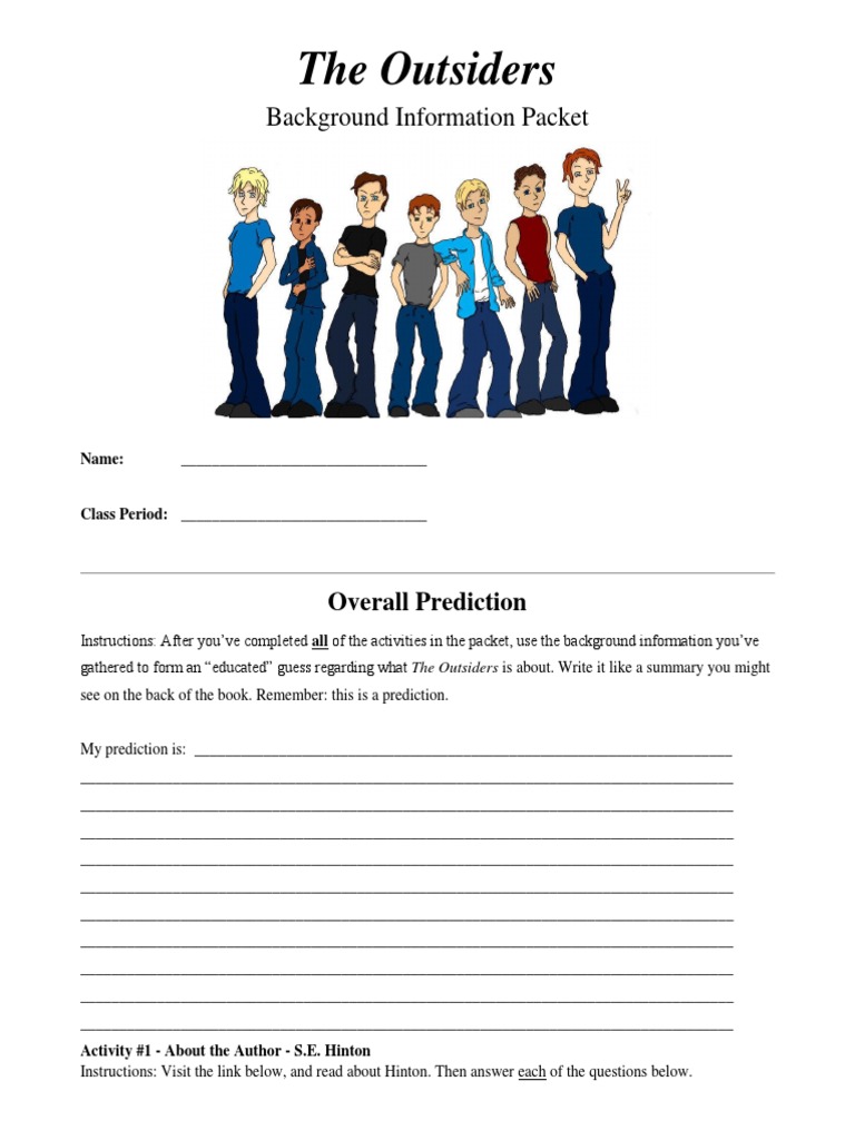 2017 Outsiders Background Info Packet | PDF | Entertainment (General)