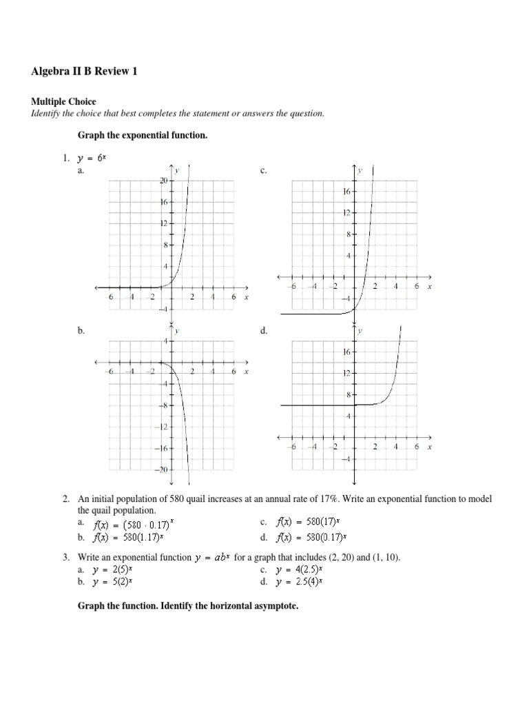 Alg2b Rev1 | PDF | Exponential Function | Asymptote