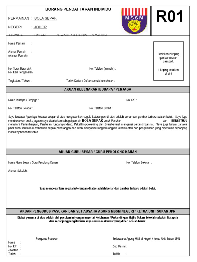 Borang R01 | PDF