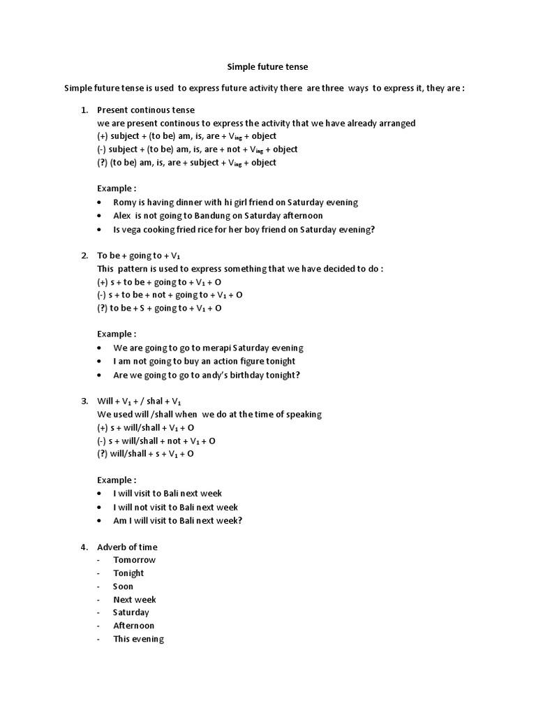 Simple Future Tense: Ing Ing Ing | PDF | Career & Growth | Language ...