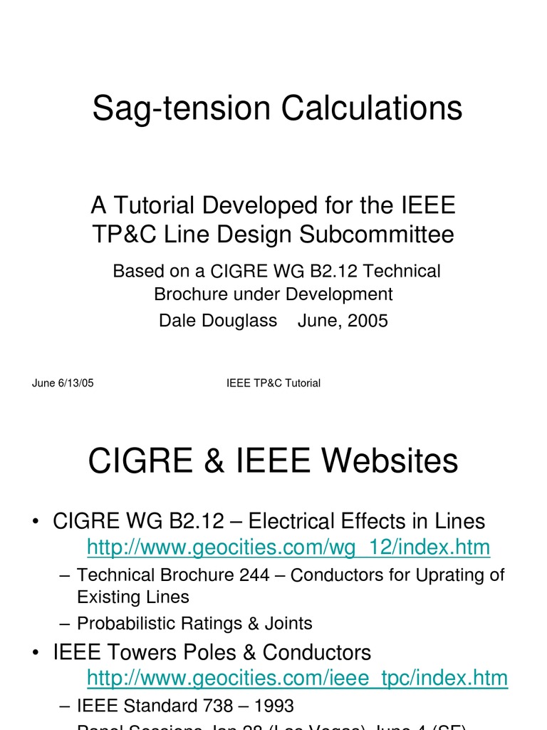 Sag-Tension Calculation Tutorial | PDF | Creep (Deformation ...