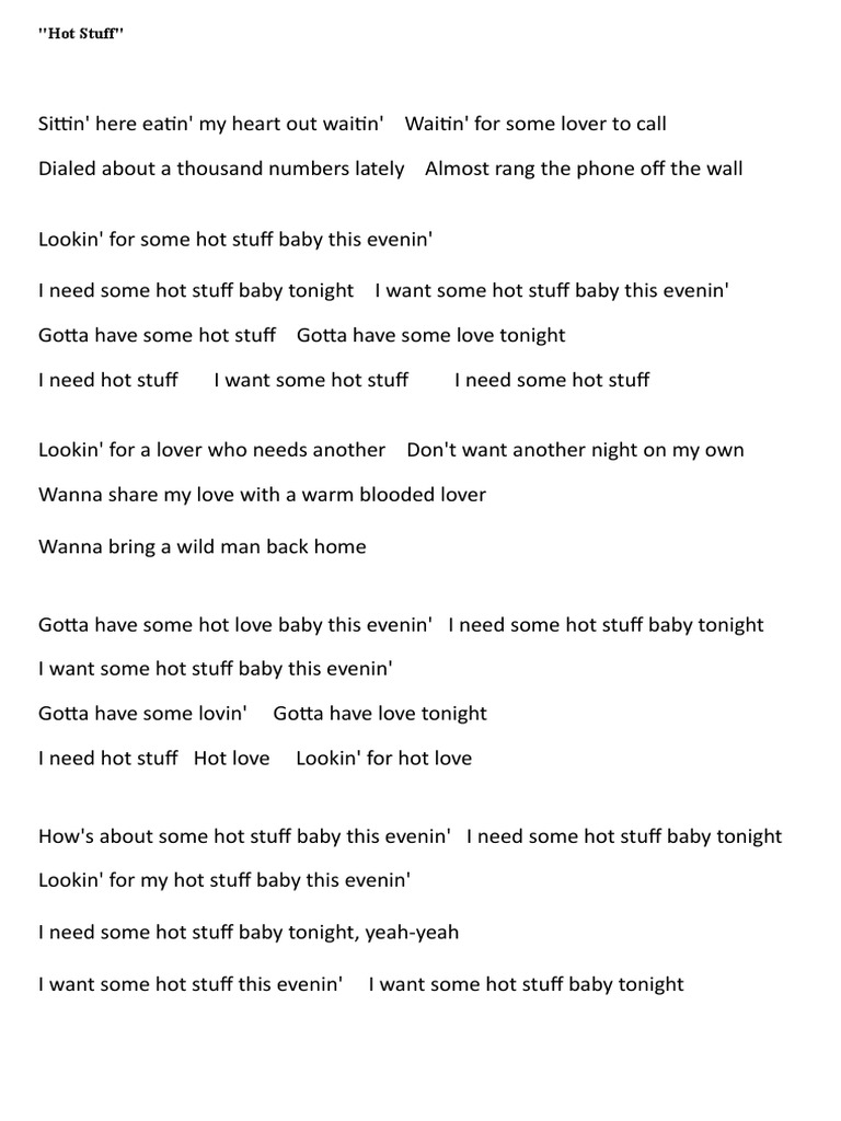 Hot Stuff Song Lyrics | PDF