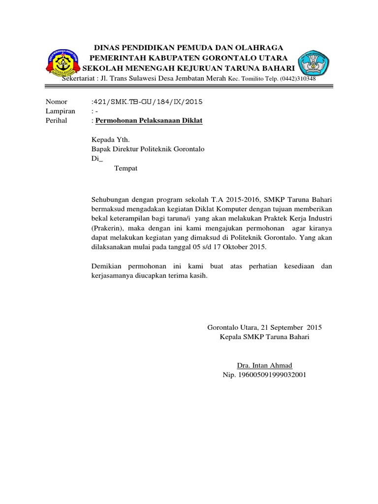 Diklat Komputer SMK Taruna Bahari 2015 | PDF