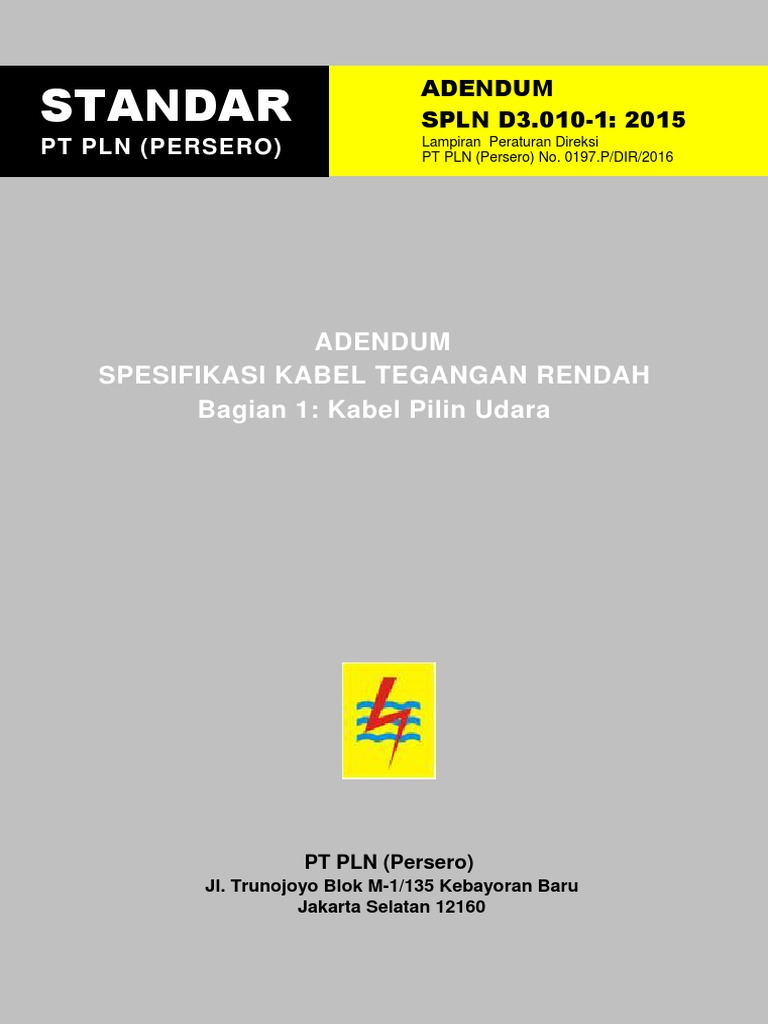 Adendum SPLN d3.010-1 2014 by DGP, Swi, Sty, Triw - 030816 by Khalis-Fix | PDF