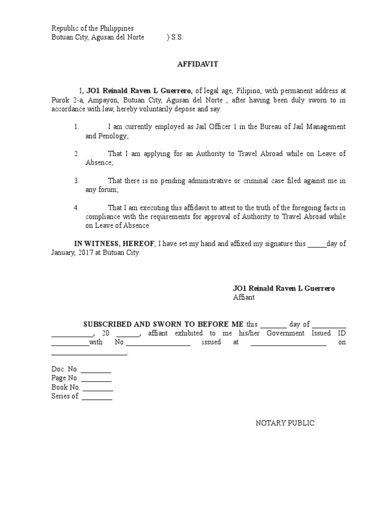 Affidavit-Pendency Non-Pendency of Admin Case | PDF