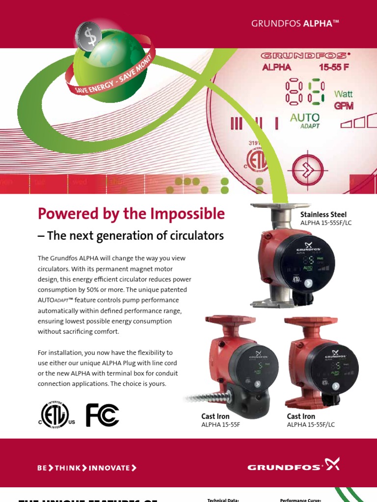 Grundfos Alpha Modulating Pump Broshure | Hvac | Pump