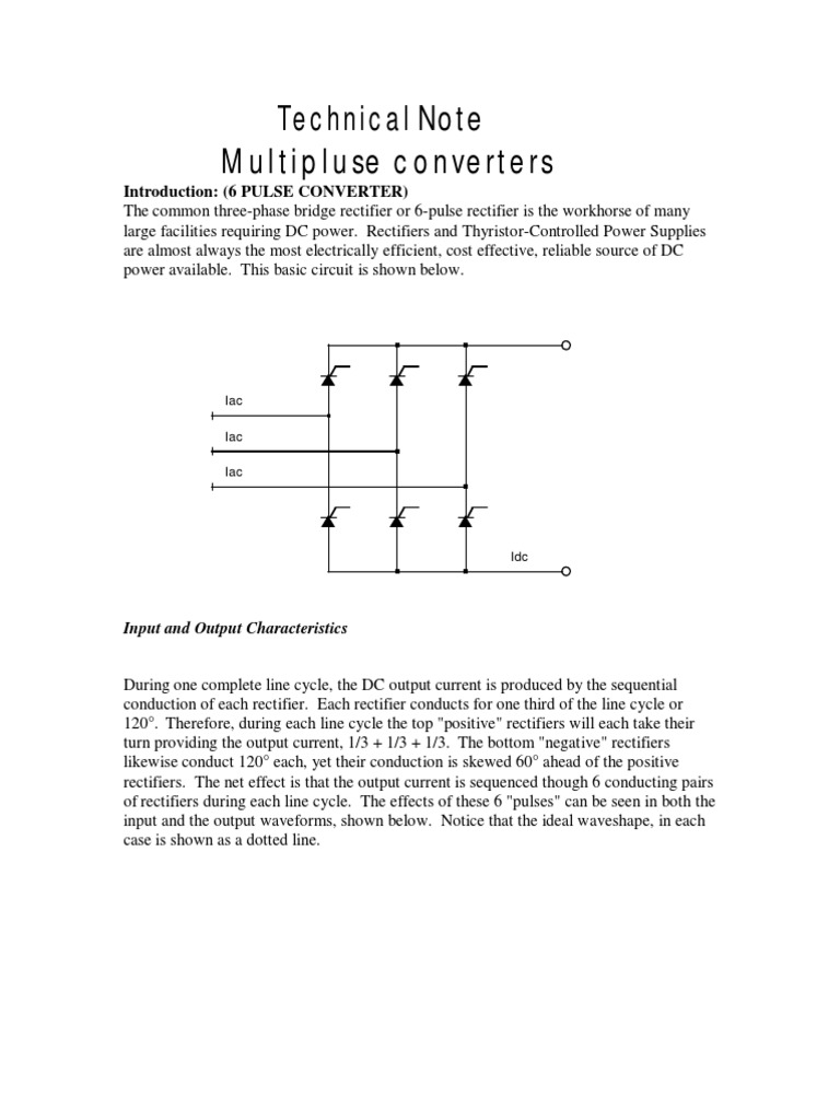 Technical Note-Multipulse Converter | PDF | Rectifier | Electronic Filter