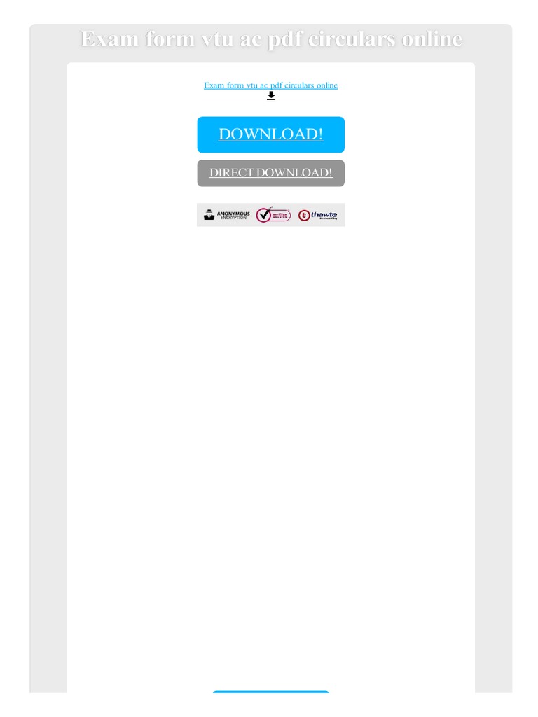 VTU Exam Form Circulars Online Guide | PDF | Portable Document Format ...